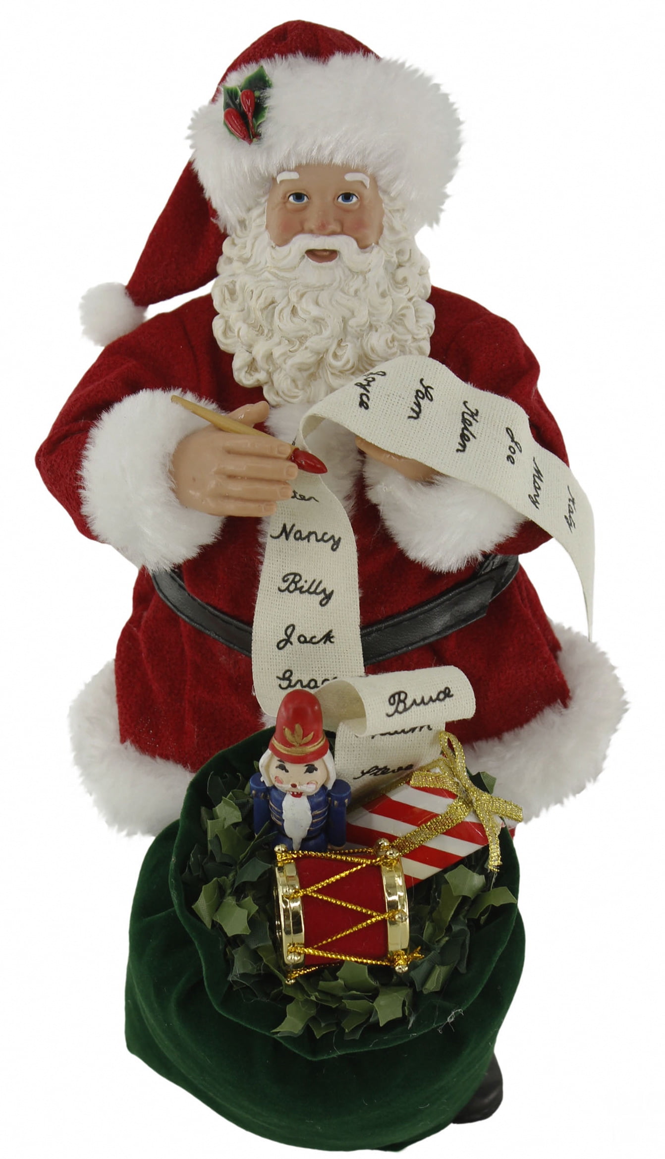12” Fabric Mache Traditional Toy Bag Santa Claus 121024 - Walmart.com