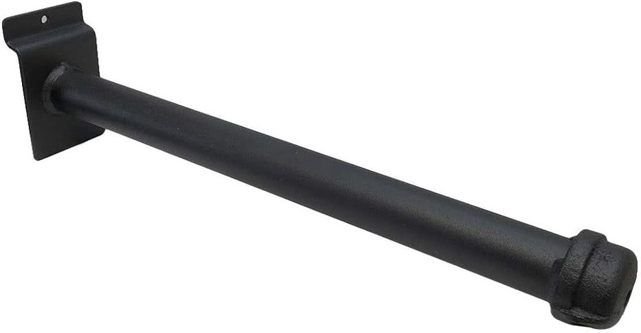 12" Faceout Pipe Straight Hook Black for Slatwall Set 6 PC Industrial ...