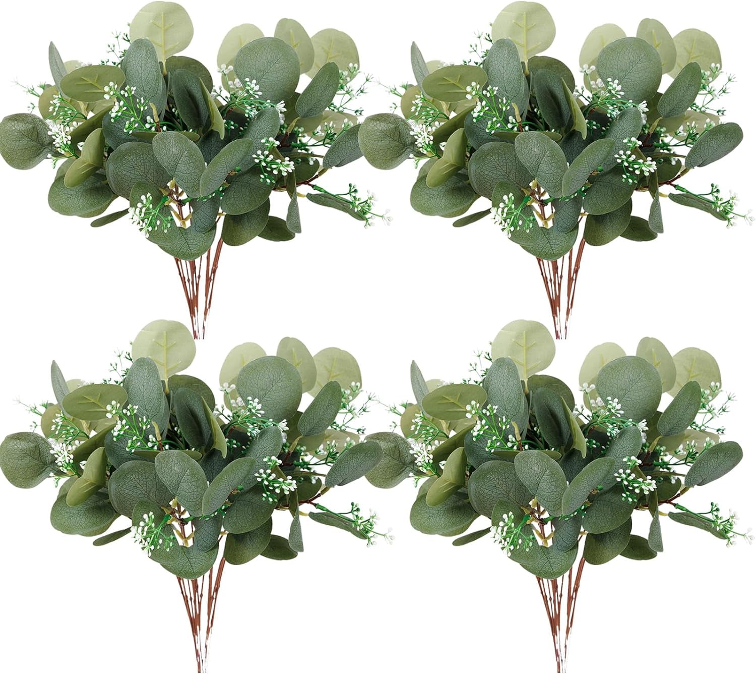 12" Faux Eucalyptus Branches Artificial Seeded Eucalyptus Stems ...