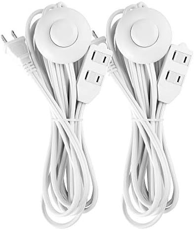 12 Feet Extension Cords, 3 Outlets Power Cord with Hand/Foot Switch ...