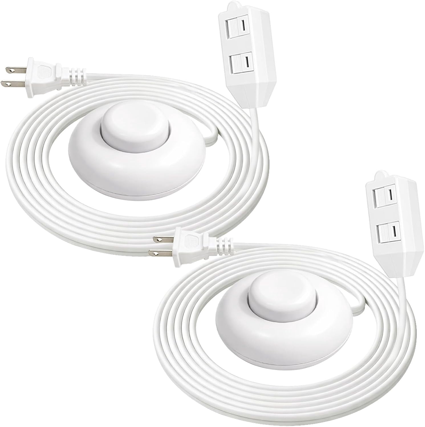 12 Feet Extension Cords, 3 Outlets Power Cord with Hand/Foot Switch ...