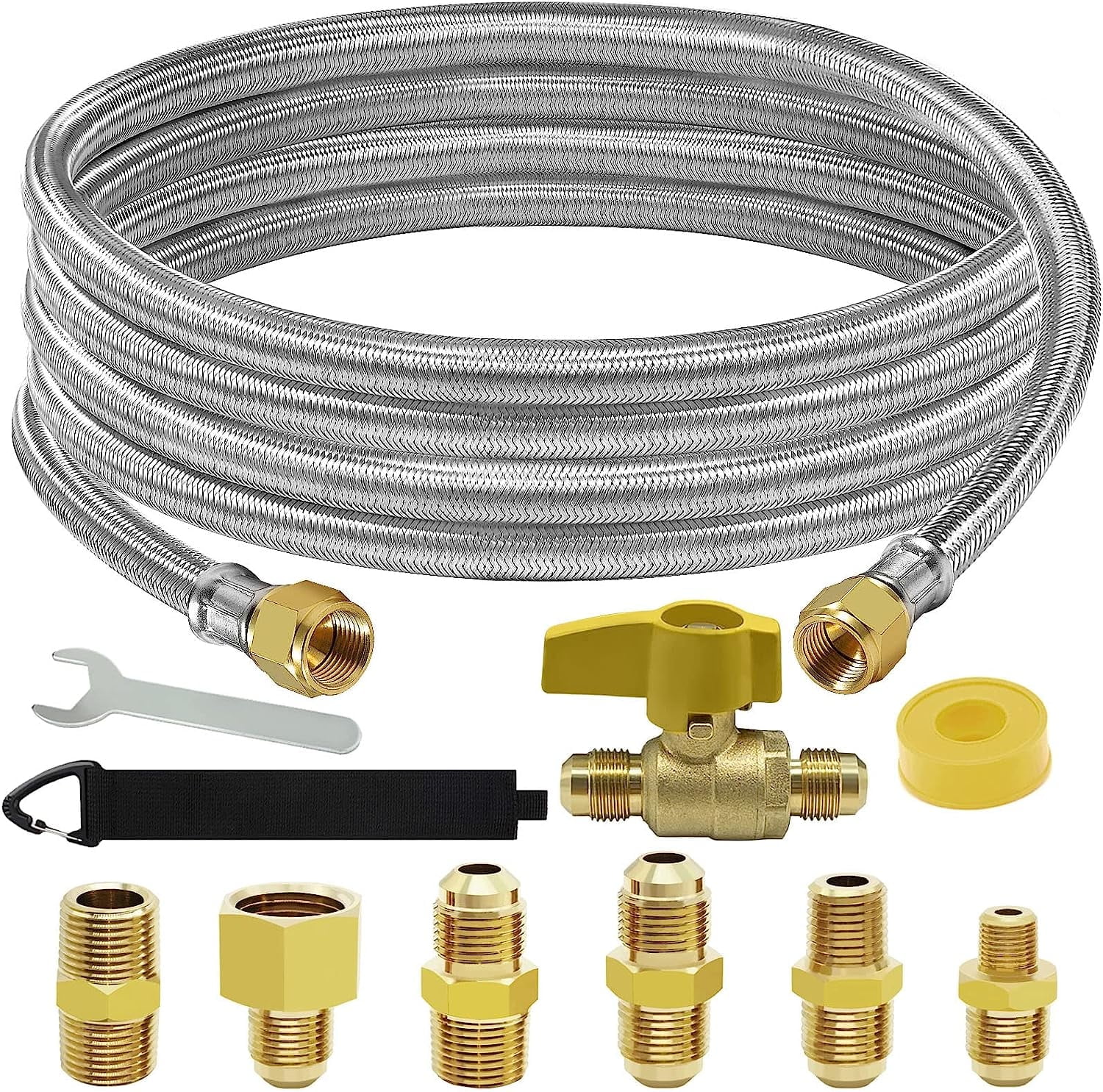 12ft High Pressure Propane Hose Extension with RV Adapter & Multiple ...