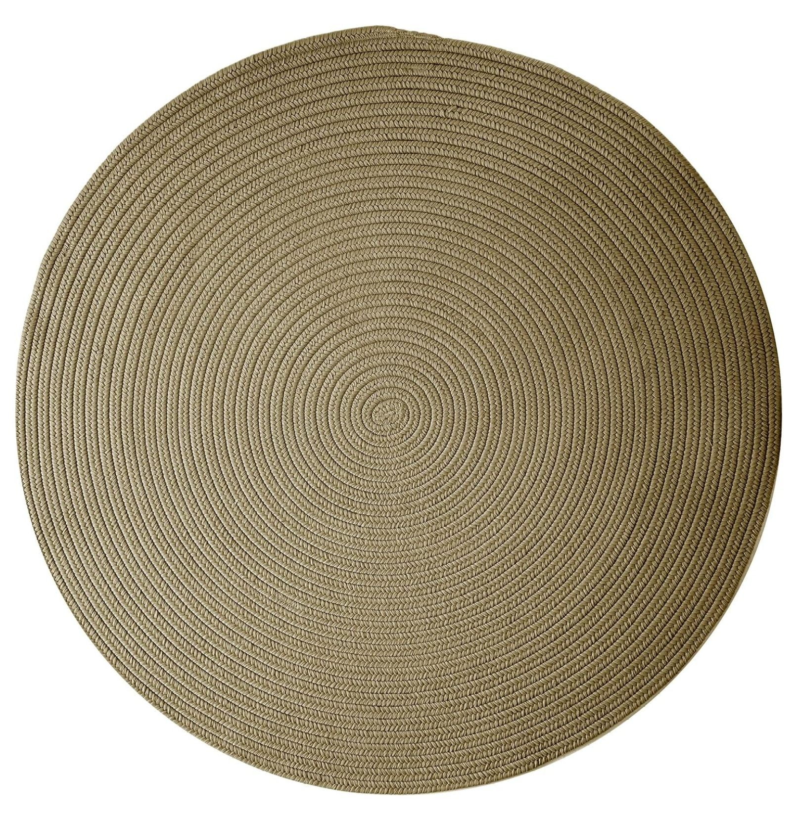 12-Feet Polypropylene Braided Round Rug Colorful Outdoor Rug for Damp ...
