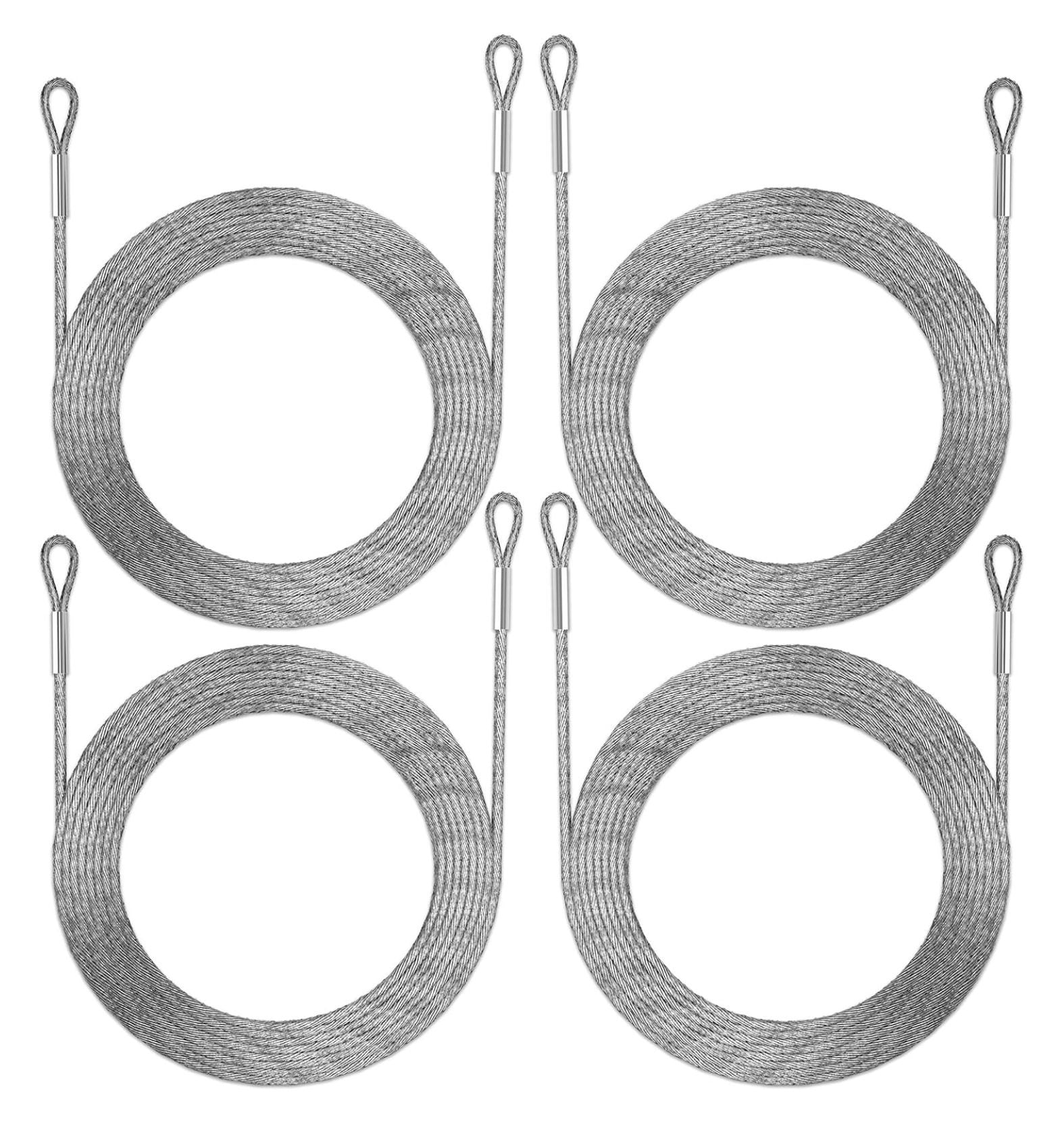 12 Feet Stainless Steel Wire Cable Rope Cable 4 PCS Set Heavy Duty for ...
