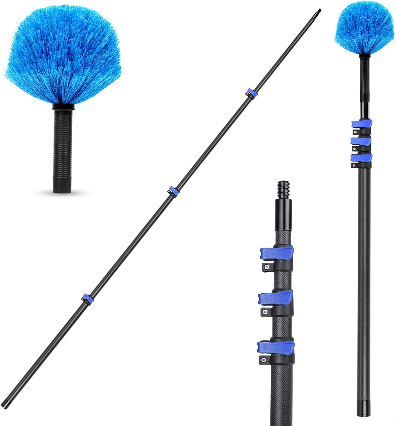 12 Foot Carbon Fiber Extension Pole with Cobweb Duster, 3.5-12 FT High ...