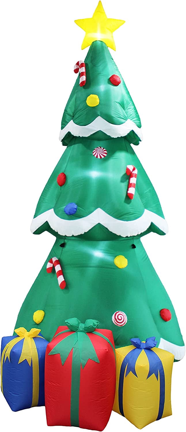 12 Foot Tall Huge Christmas Tree with Star and Gift Boxes Lighted ...