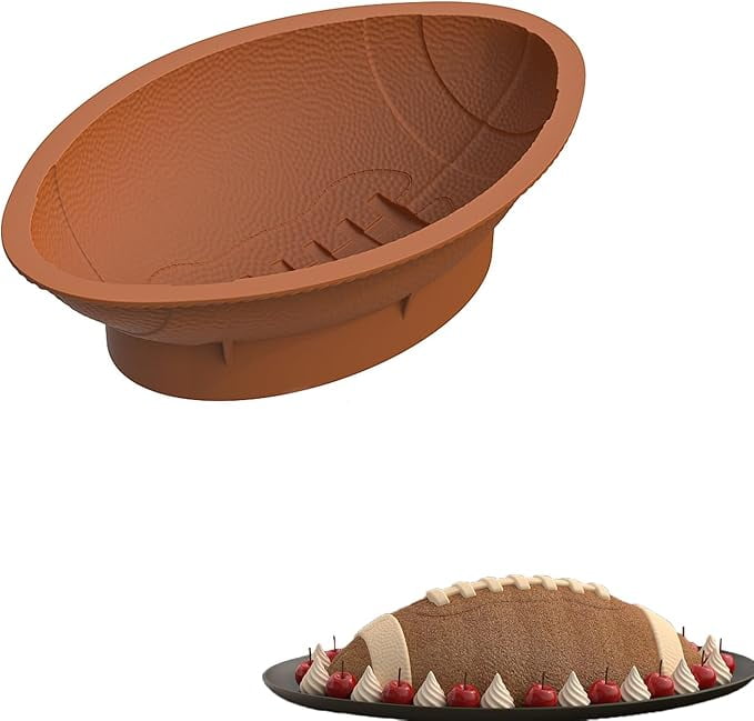 12" Football Cake Pan Mold, 3D Football Cake Silicone Mold, Rugby ...