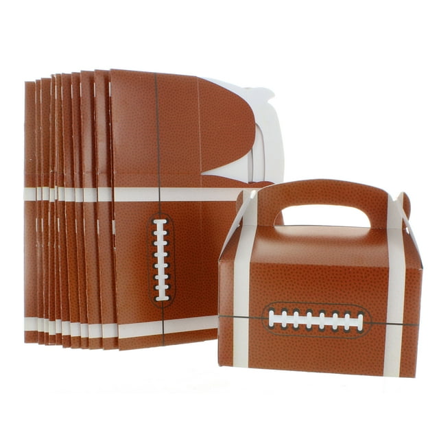 12 Football Treat Boxes 6.25" Party Favor Birthday Loot Goody ...