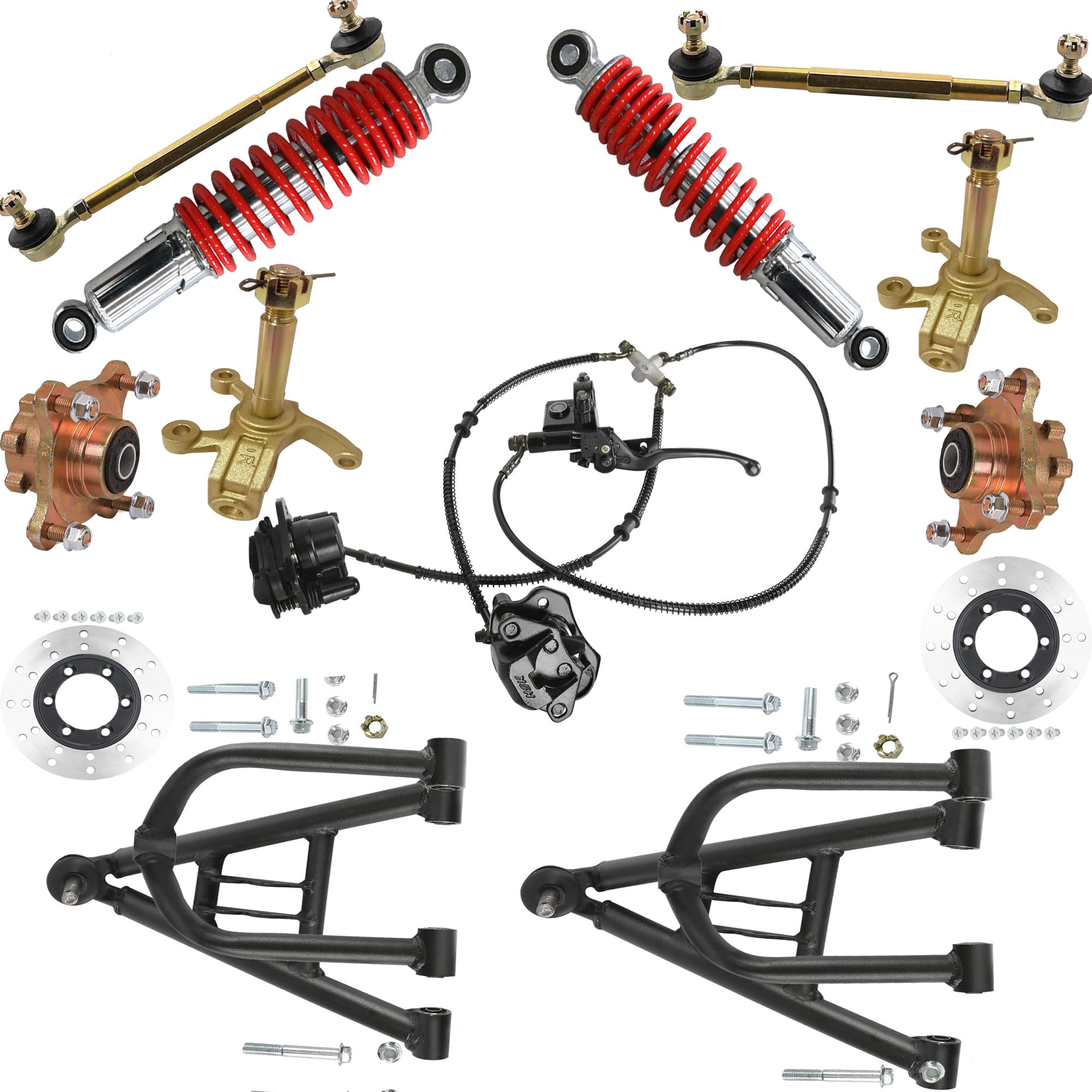 12'' Front Suspension Shock Swing Arm Full Kit Upper Lower Steering ...