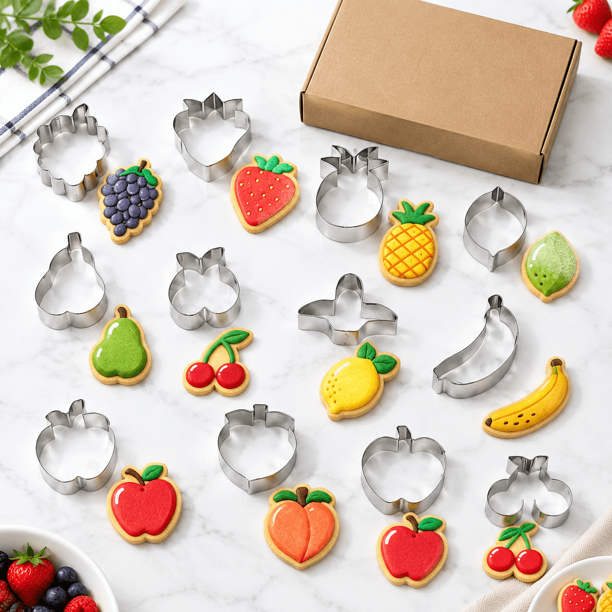 12 Fruits Cookies Set High Quality Stainless Steel Biscuit Baking Molds ...