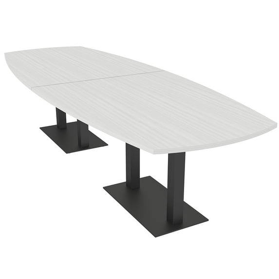 12 Ft Arc Boat Modular Conference Table Square Metal Bases w/Electric ...