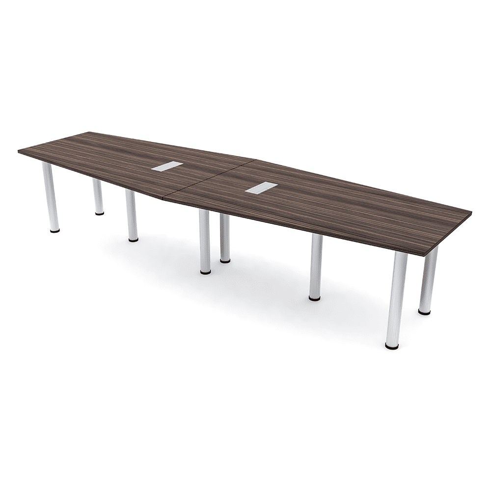 12 Ft Hexagon Irregular Conference Table With Power And Data Post Legs ...