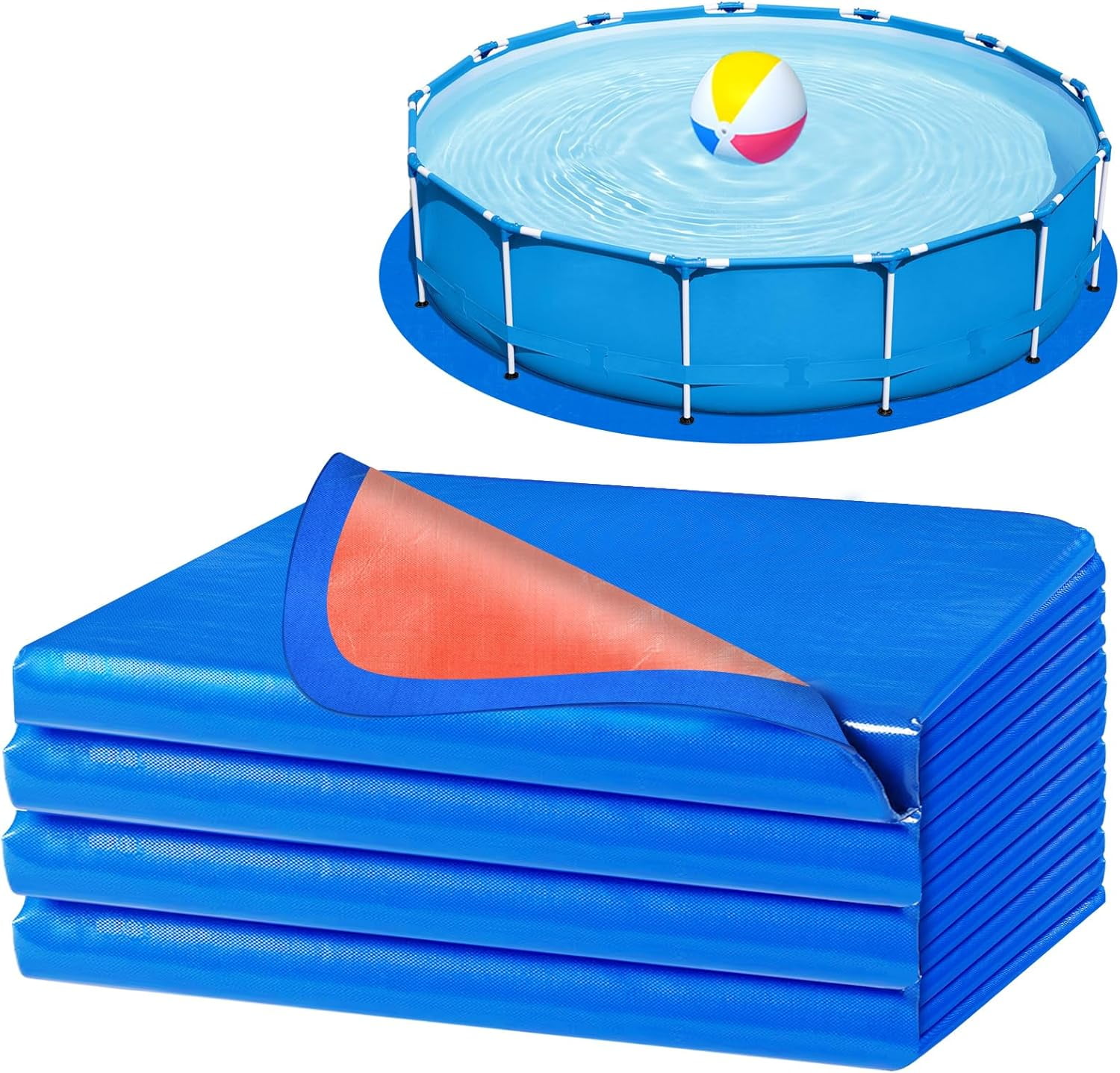 12 Ft Pool Liner Pad for Round Above Ground Pools, Thickened Pool Mat ...