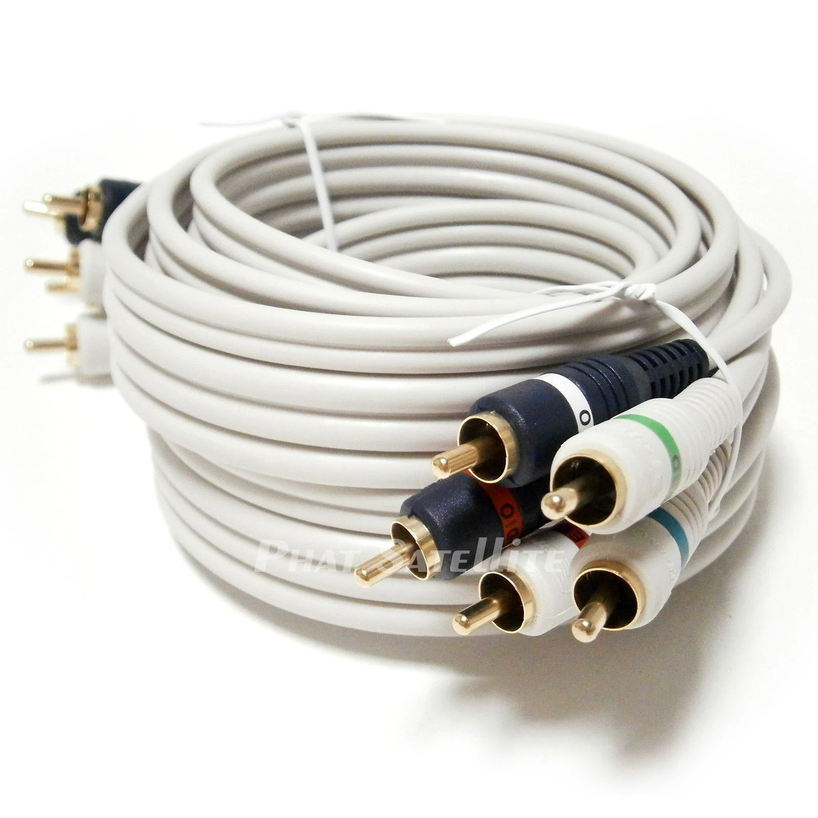 12 Ft White Component Hdtv High Quality Video & Audio 5 Wire Rca 12 ...