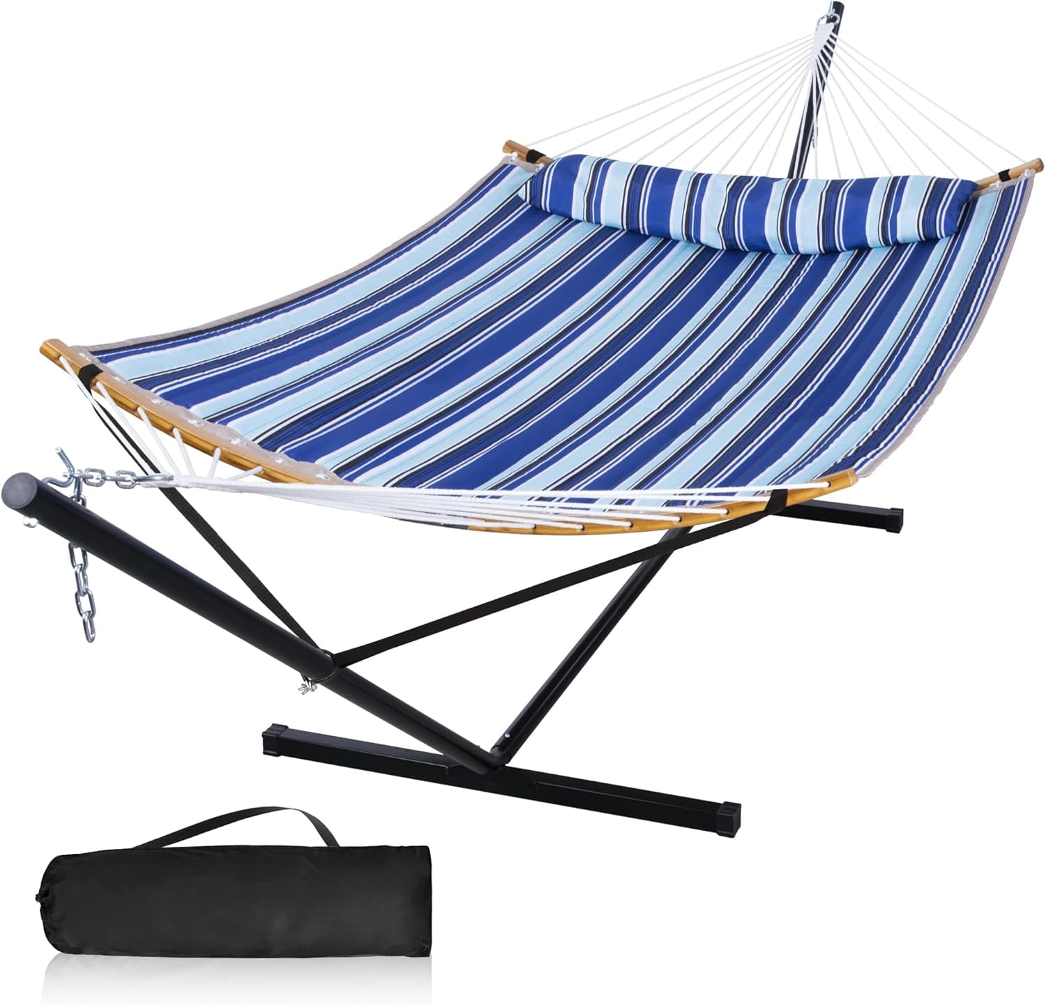 12 Ft Yard Hammock with Stand, 2 Person Hammock Freestanding with ...