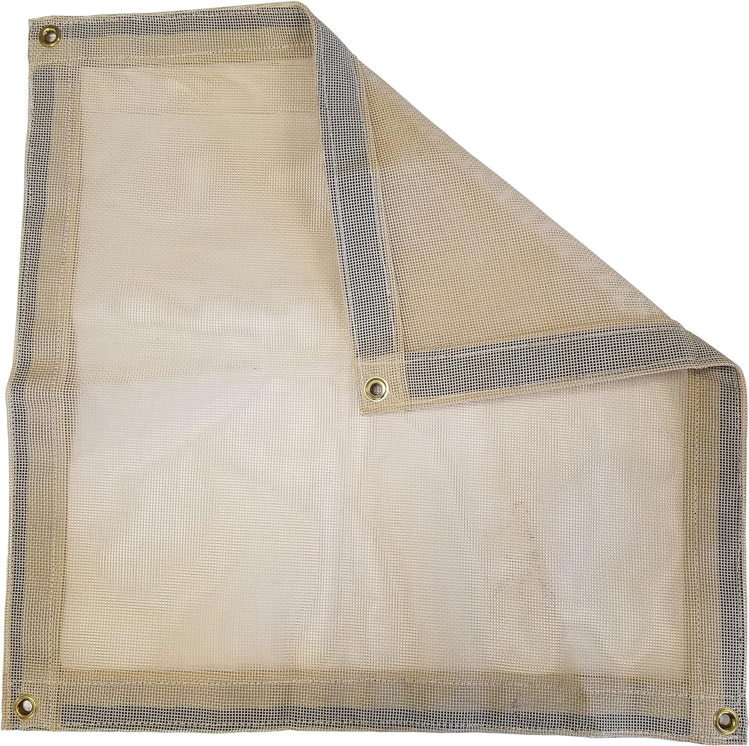 12 Ft. x 14 Ft. Tan 10 Oz. Vinyl Coated Mesh Tarp - Walmart.com