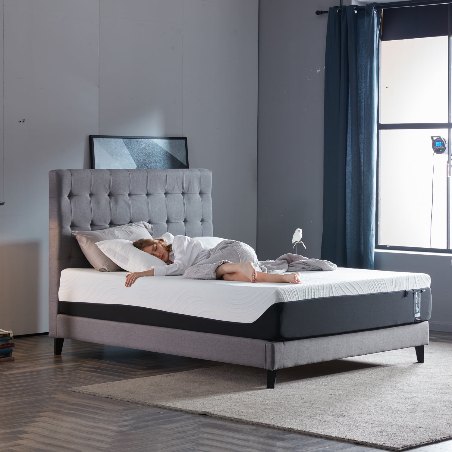 12'' Full Size Memory Foam Mattress, 75''x54''x12''Low Motion Transfer ...