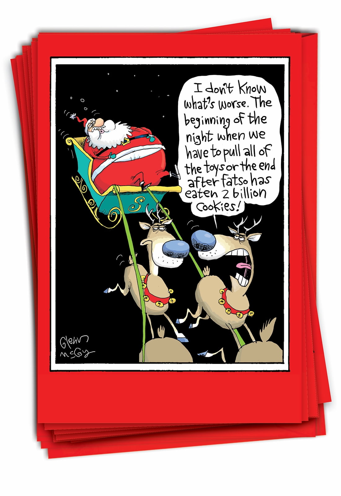 12 Funny Merry Christmas Cards Bulk (1 Design, 12 Cards) - A billion ...