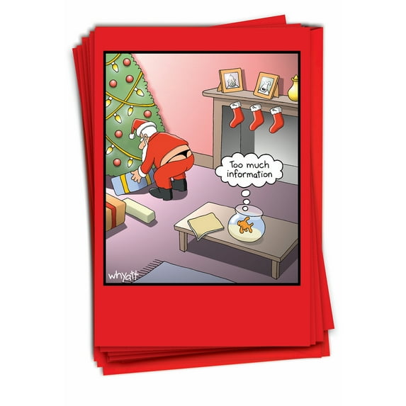 12 Funny Merry Christmas Cards Pack (1 Design, 12 Cards) - Too Much ...