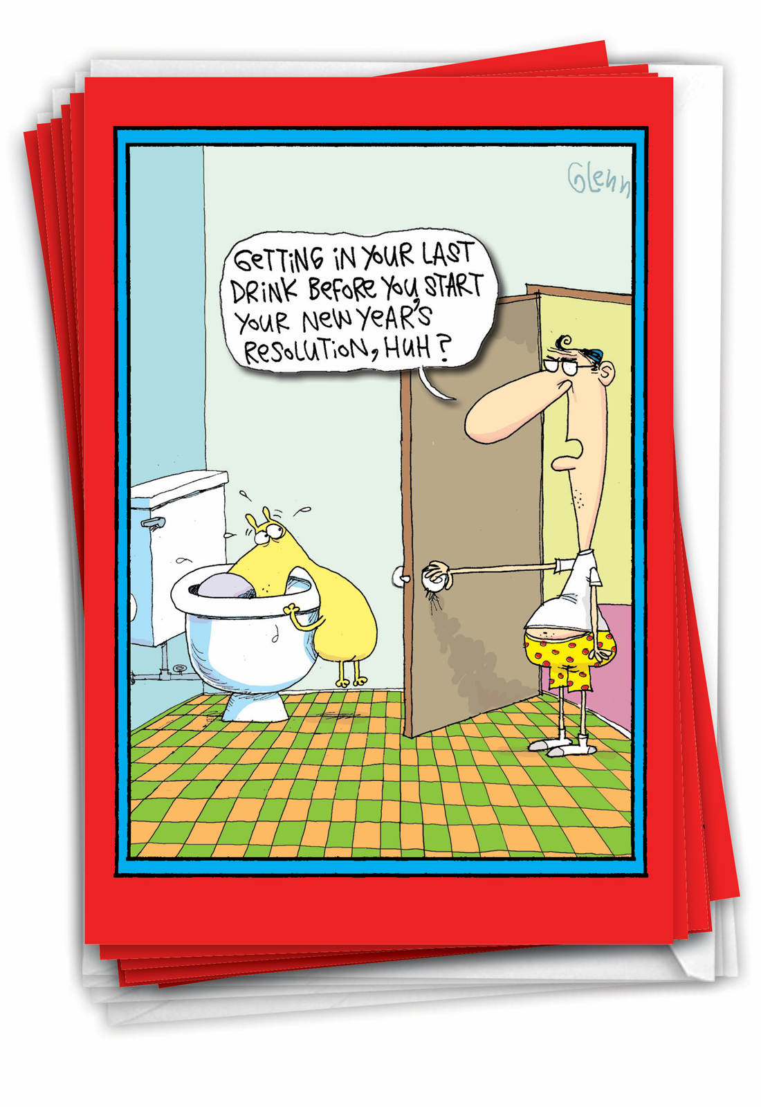 12 Funny New Year Cards Bulk (1 Design, 12 Cards) - Last Drink Before ...