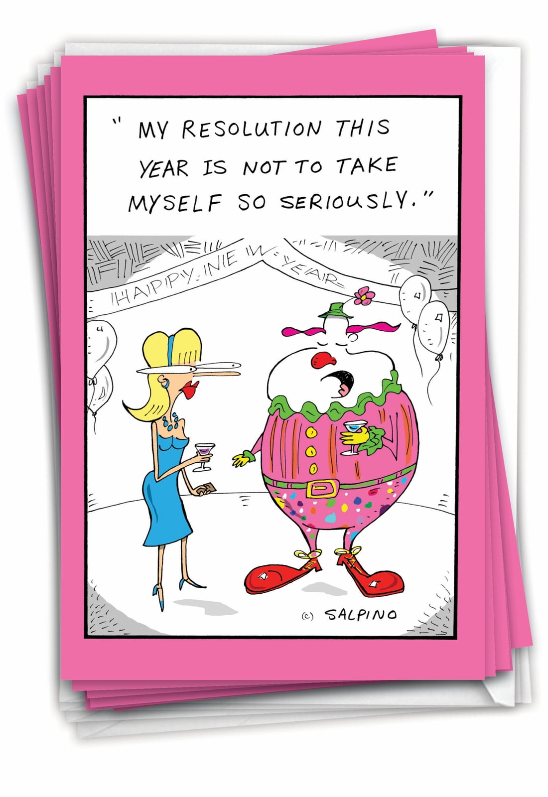 12 Funny New Year Greeting Cards (1 Design, 12 Cards) - Serious ...