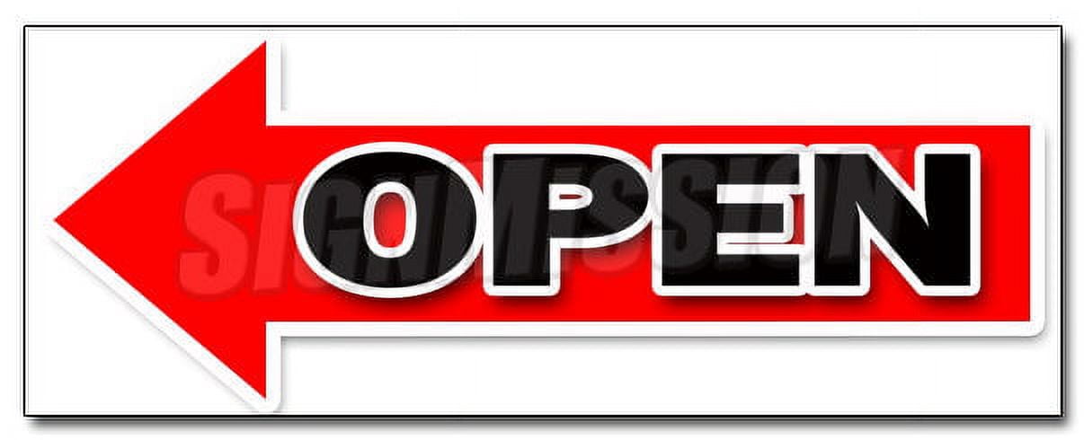 12" GIANT LEFT OPEN ARROW DECAL sticker turn here sale follow ...