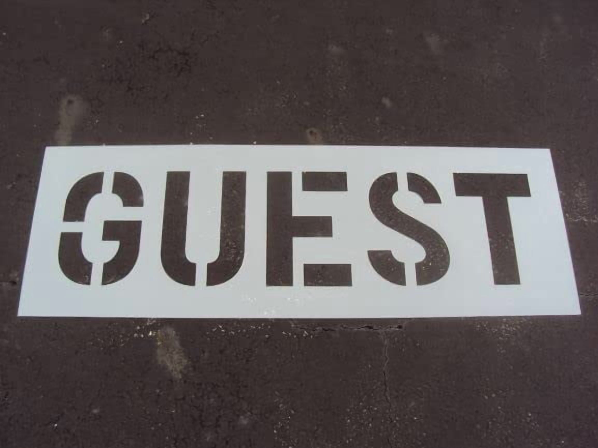 12" GUEST Stencil - Actual 12 Inch Letters - Parking Lot Stencil - 60 ...