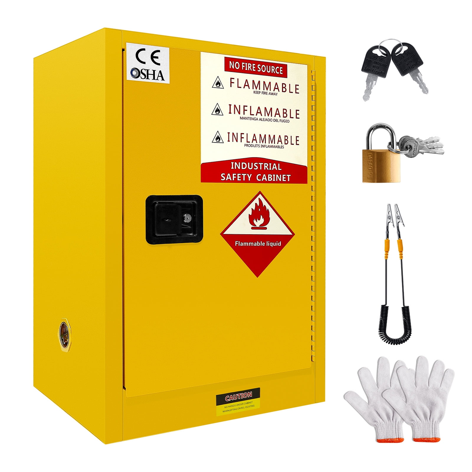 12 Gallon Fire Resistant Storage Cabinet,18.11 In x 23.23 In x 35.5 In ...