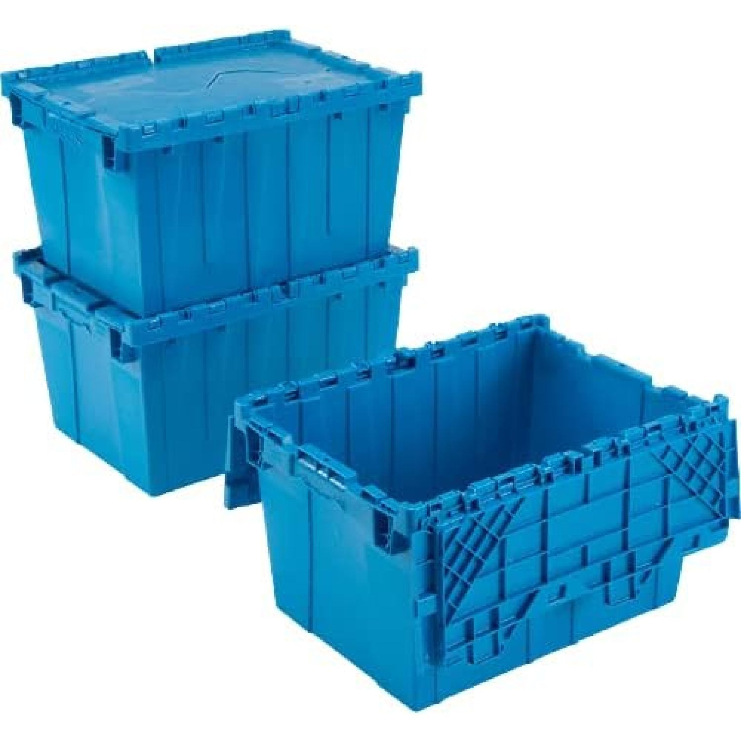 12 Gallon Heavy-Duty Flip Tote Storage Container (PACK OF 4) - Blue ...