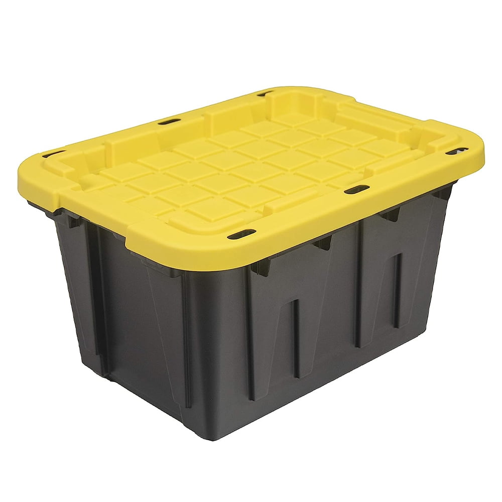 12-Gallon Heavy Duty Storage Container with Snap-Tight Lid, (12.51”H x ...