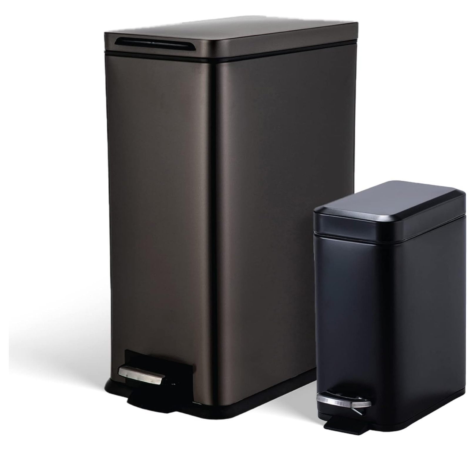 12 Gallon and 1.3 Gallon Kitchen Trash Can Value Bundle Set, Stainless ...