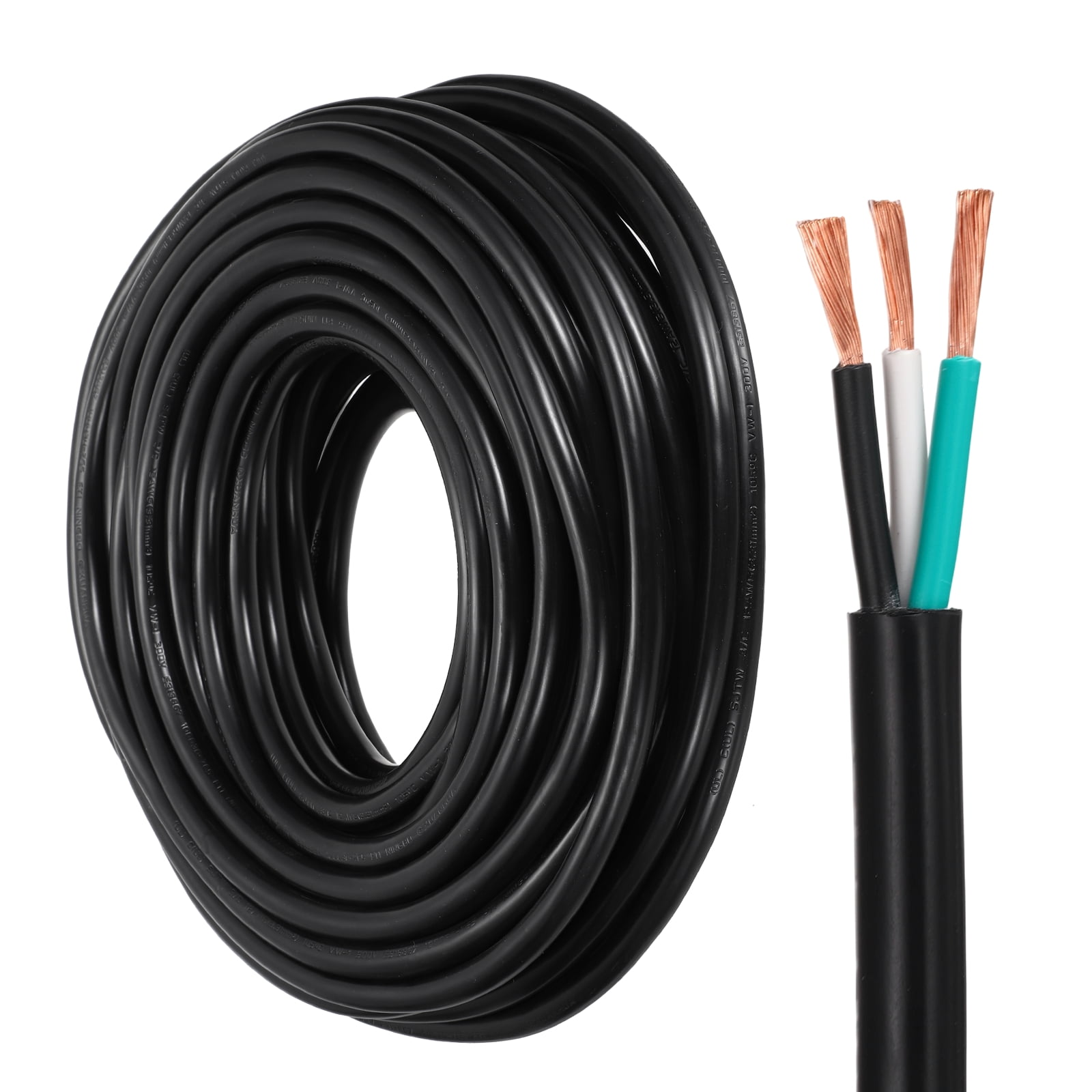 12 Gauge 3 Conductor Wire, 100ft SJTW Outdoor Extension Power Cable ...