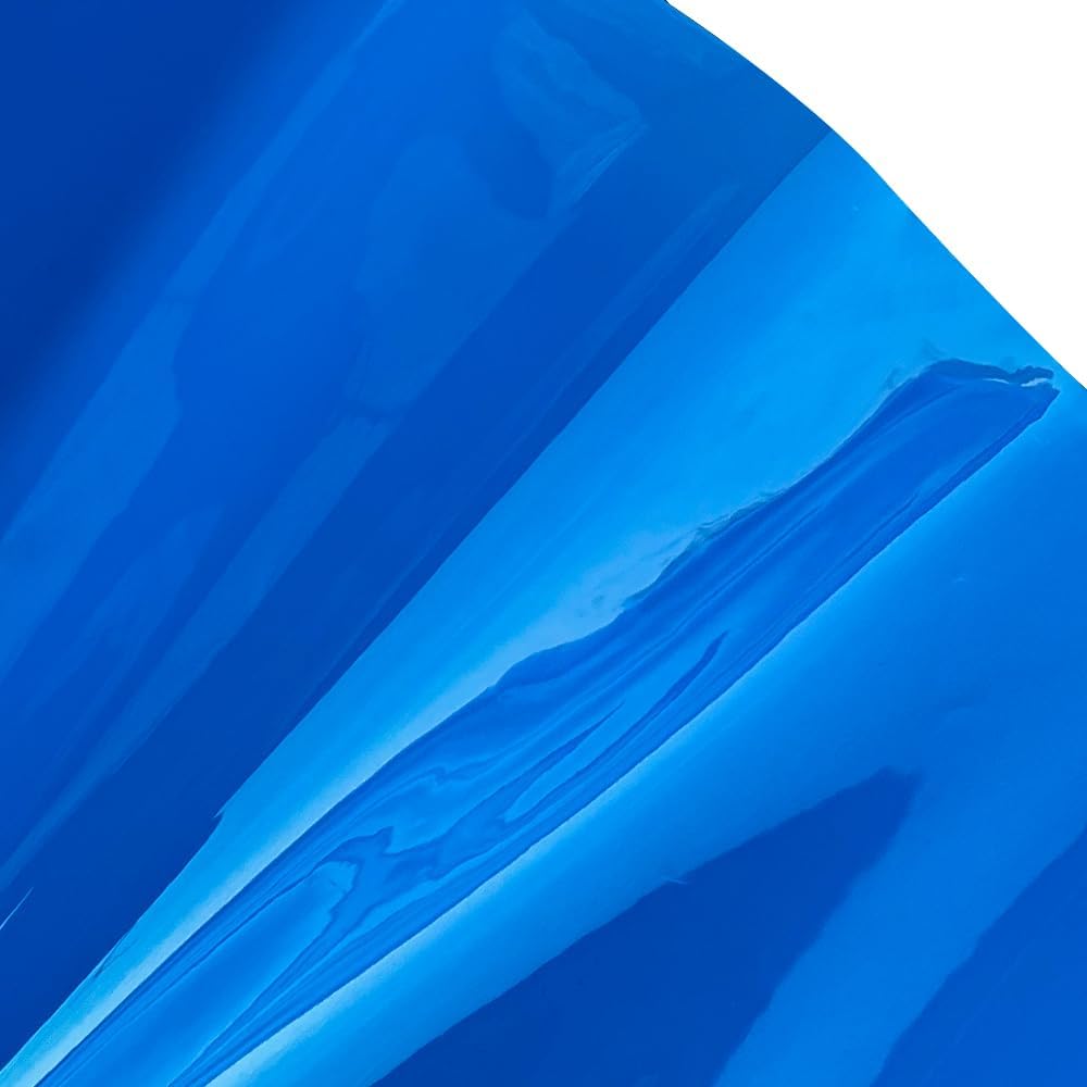 12 Gauge Clear Tinted Plastic Vinyl, 16"x48" See Through Fabric-Blue ...