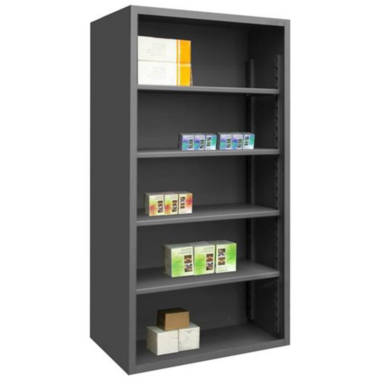12 Gauge Enclosed Shelving Racks with 3 Shelves - Gray - 72 x 24 x 72 ...