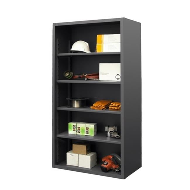 12 Gauge Enclosed Shelving Racks with 4 Shelves - Gray - 36 x 24 x 72 ...