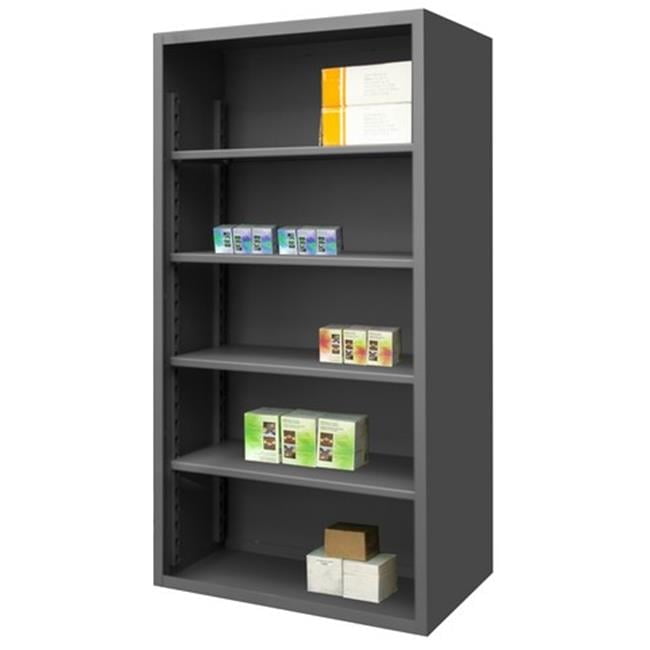 12 Gauge Enclosed Shelving Racks with 4 Shelves - Gray - 60 x 24 x 72 ...