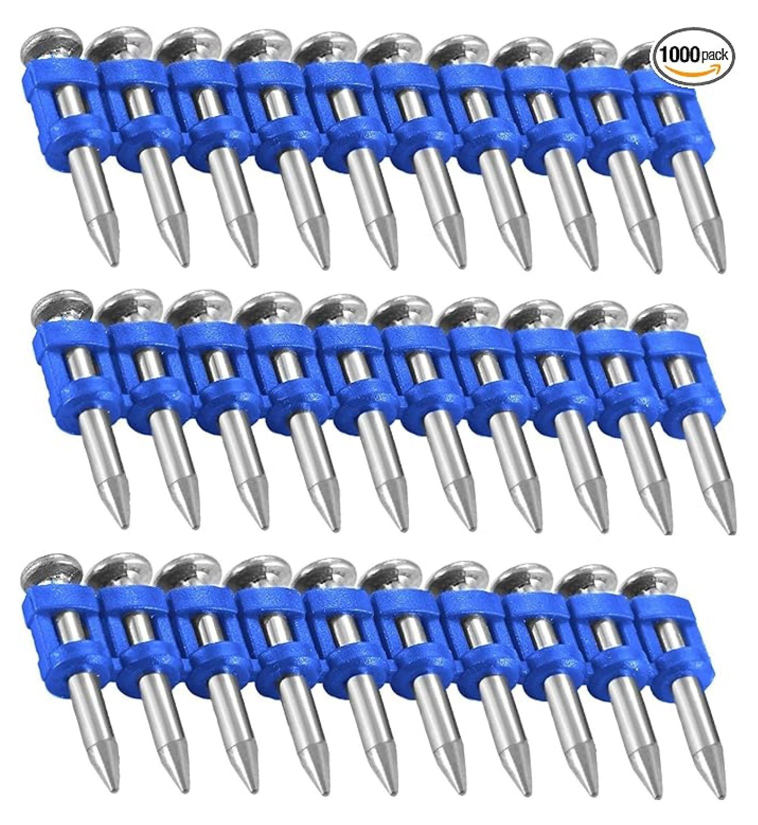 12 Gauge Plastic Collated Concrete Drive Pins, 1 1/4" Length .118 ...