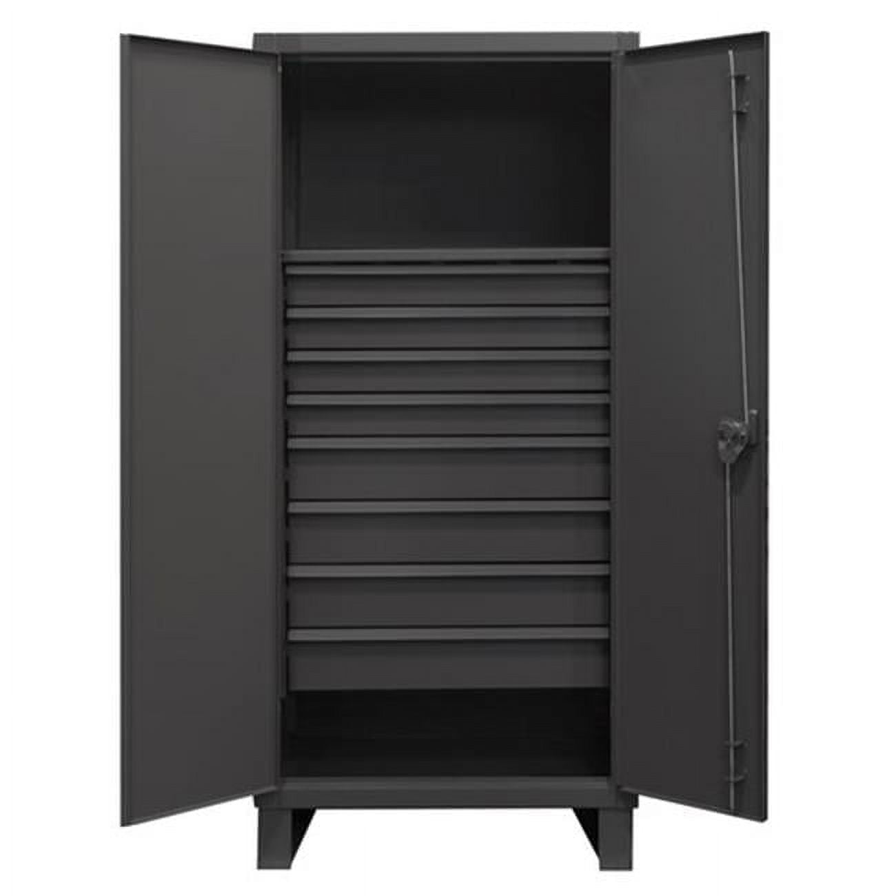 12 Gauge Recessed Door Style Lockable Cabinet with 1 Fixed Shelf & 8 ...