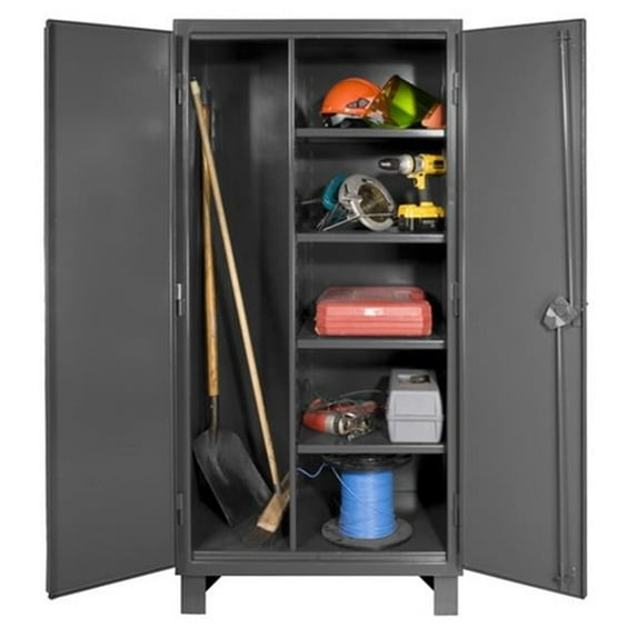 12 Gauge Recessed Door Style Lockable Shelf Cabinet with 4 Adjustable ...