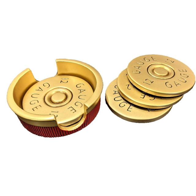 BestGiftEver Shotgun Shell Coaster Set of 4 - Country Coasters for ...