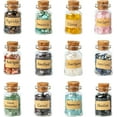 12 Gemstone Bottles Chip Set, Chakra Crystals and Healing Stones, Healing Crystals Bottles ...