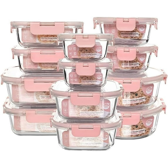 12 Glass Storage Containers Transparent, Stackable Design Meal Prep ...
