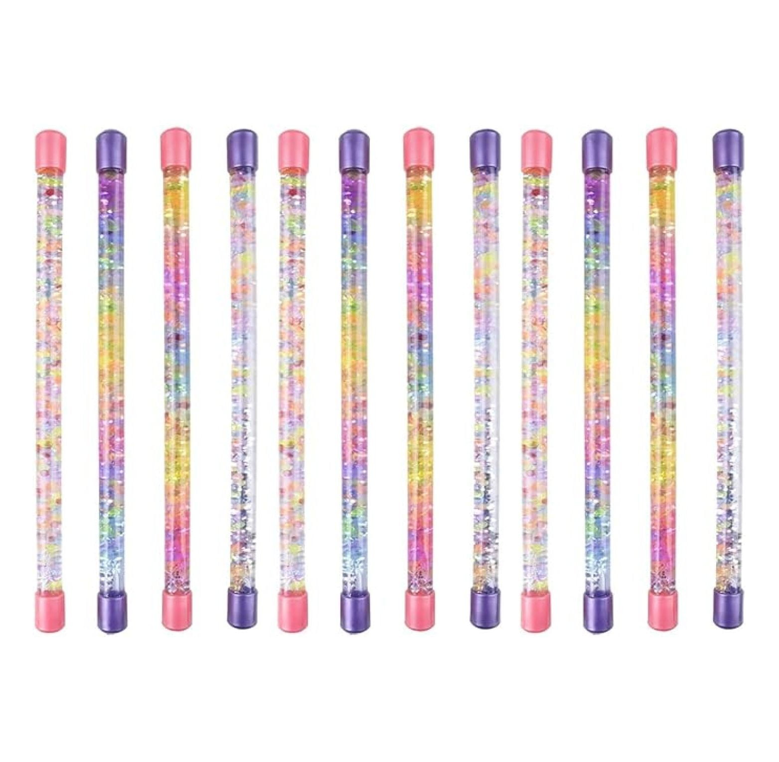 12 Glitter Batons - Twirling Wand for Dance, Parties, Liquid Fidget ...