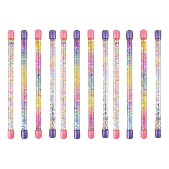 12 Glitter Batons - Twirling Wand for Dance, Parties, Liquid Fidget ...
