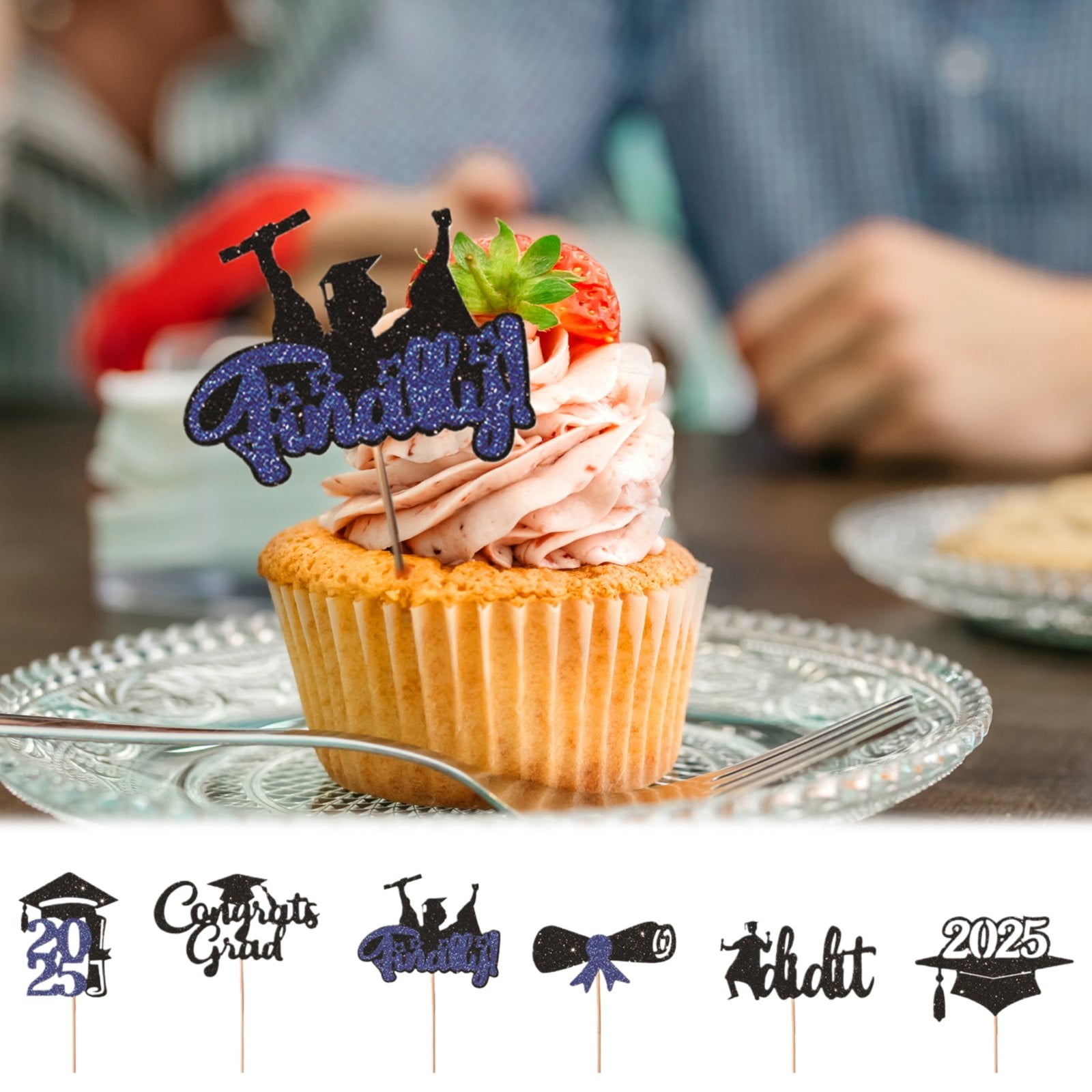 12 Glittering Pieces 2025 Diploma Decoration Cupcake Toppers Personalised Diploma Decoration ...