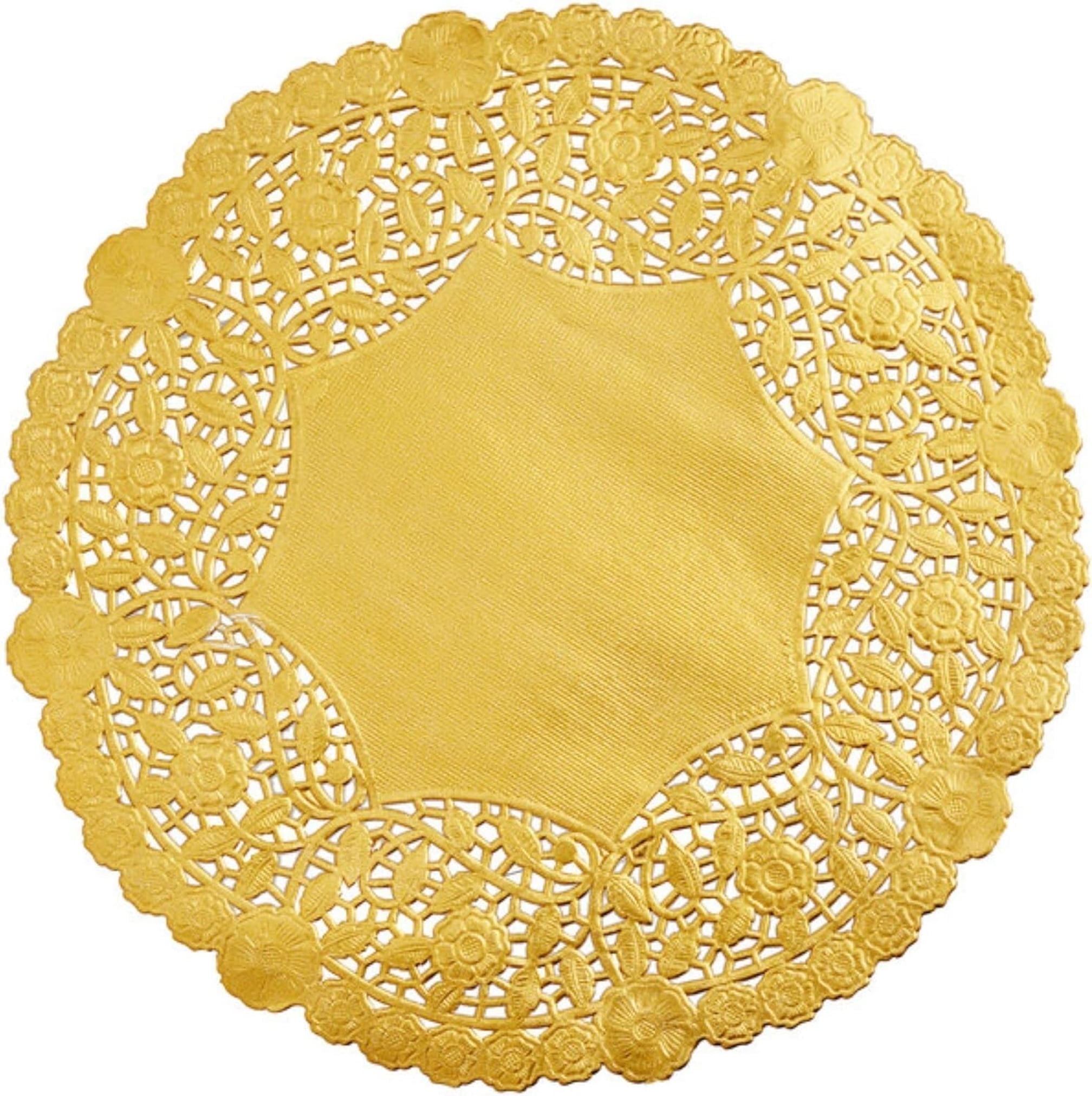 The Baker Celebrations 12 ct. Gold Foil 12 inch Doilies, Disposable ...