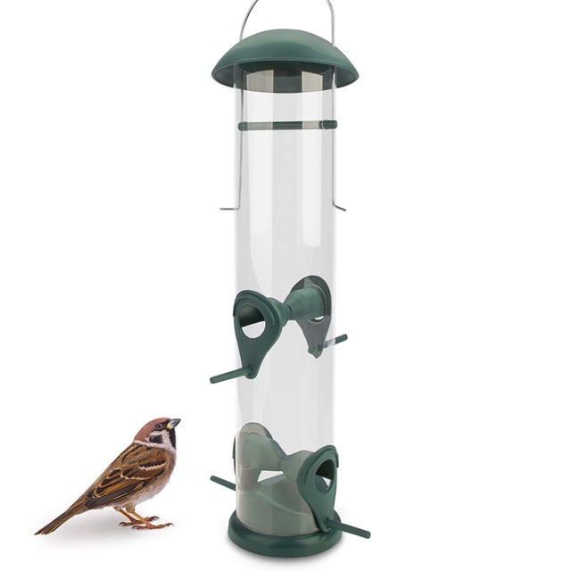 12" Grain Bird Feeder Green – with 4 Landing Sites, Bird Feeder, Feeder ...