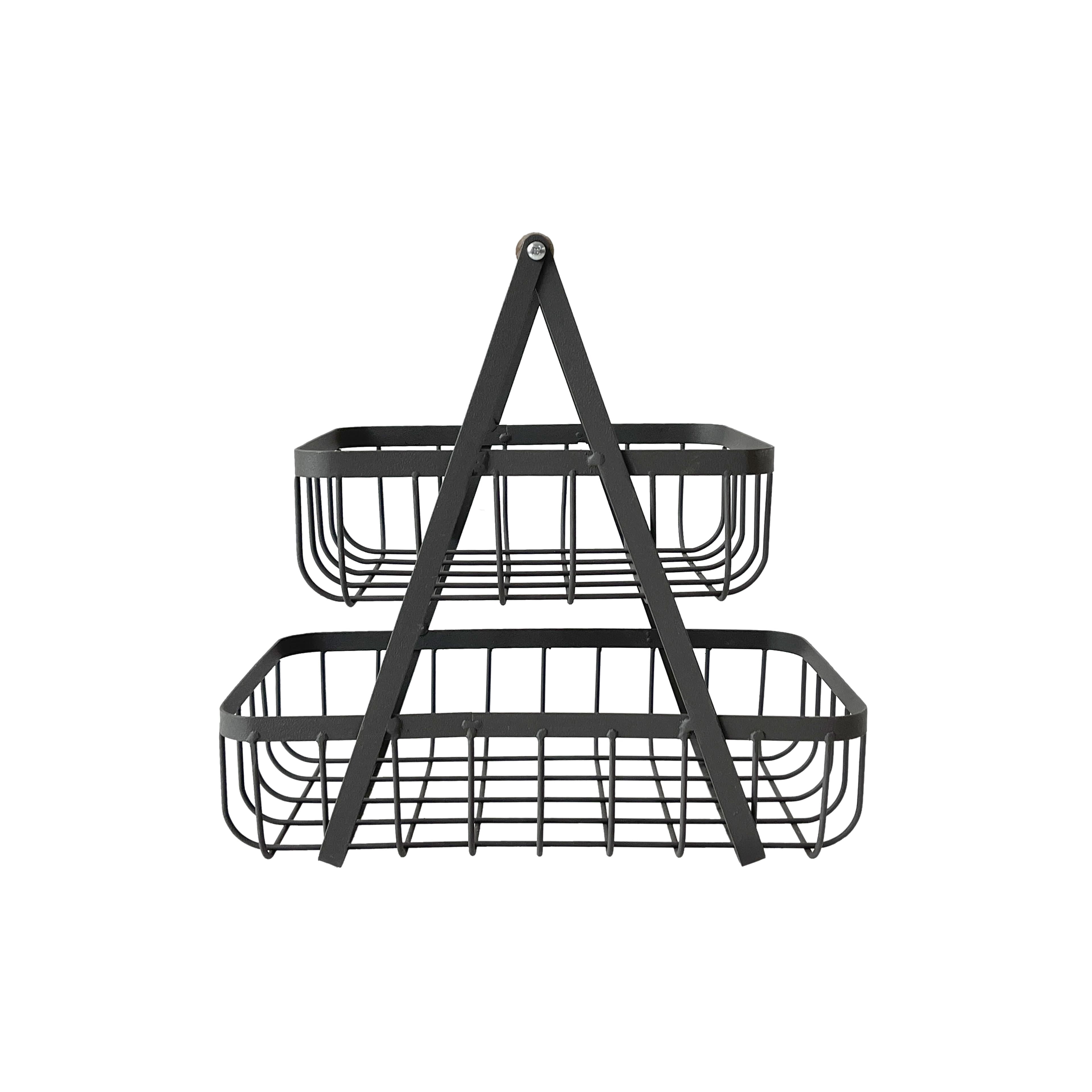 12" Gray 2-Tier Metal Basket by Ashland® - Walmart.com