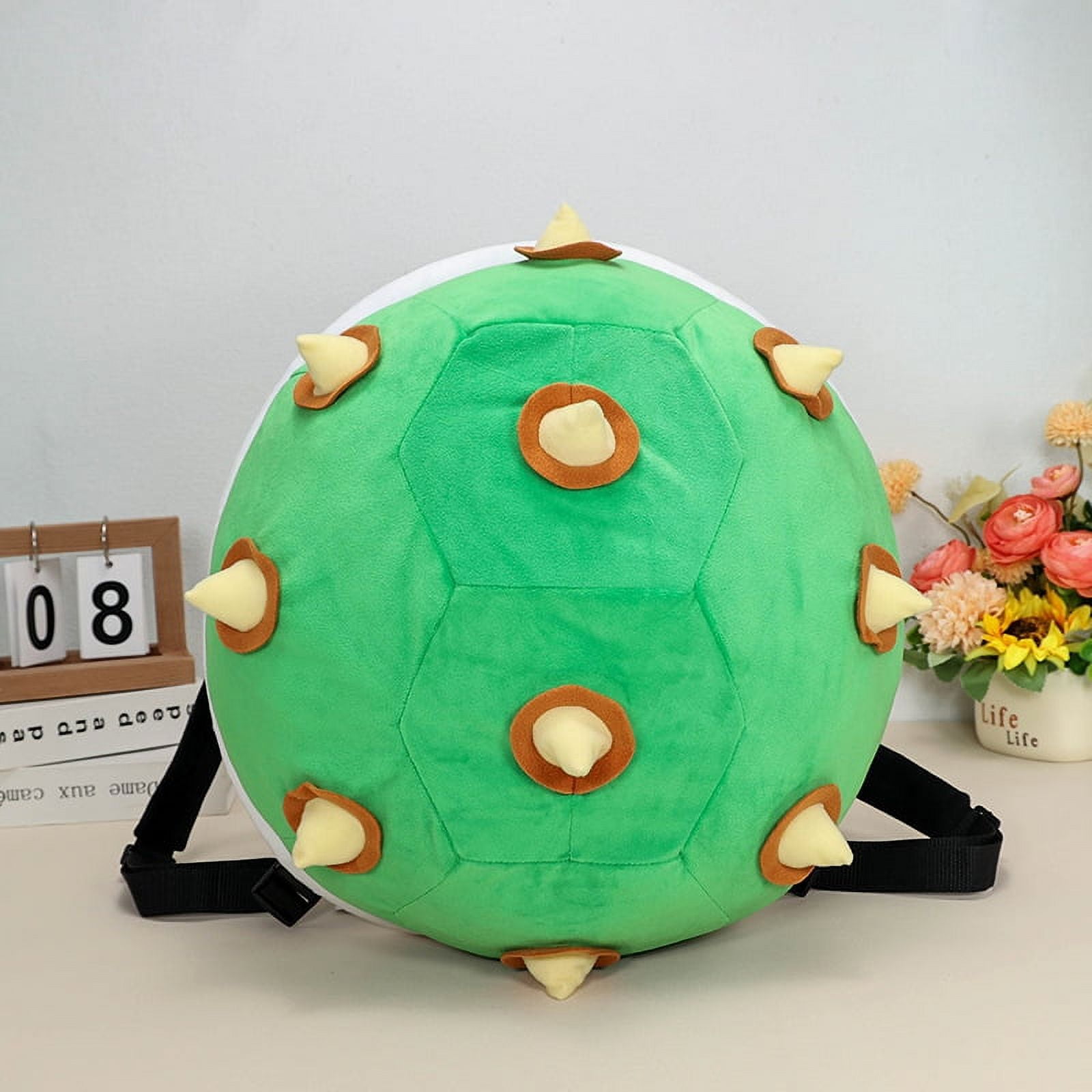 12" Green Bowser Koopa Troopa Backpack Turtle Shell Yellow Spiked Soft ...