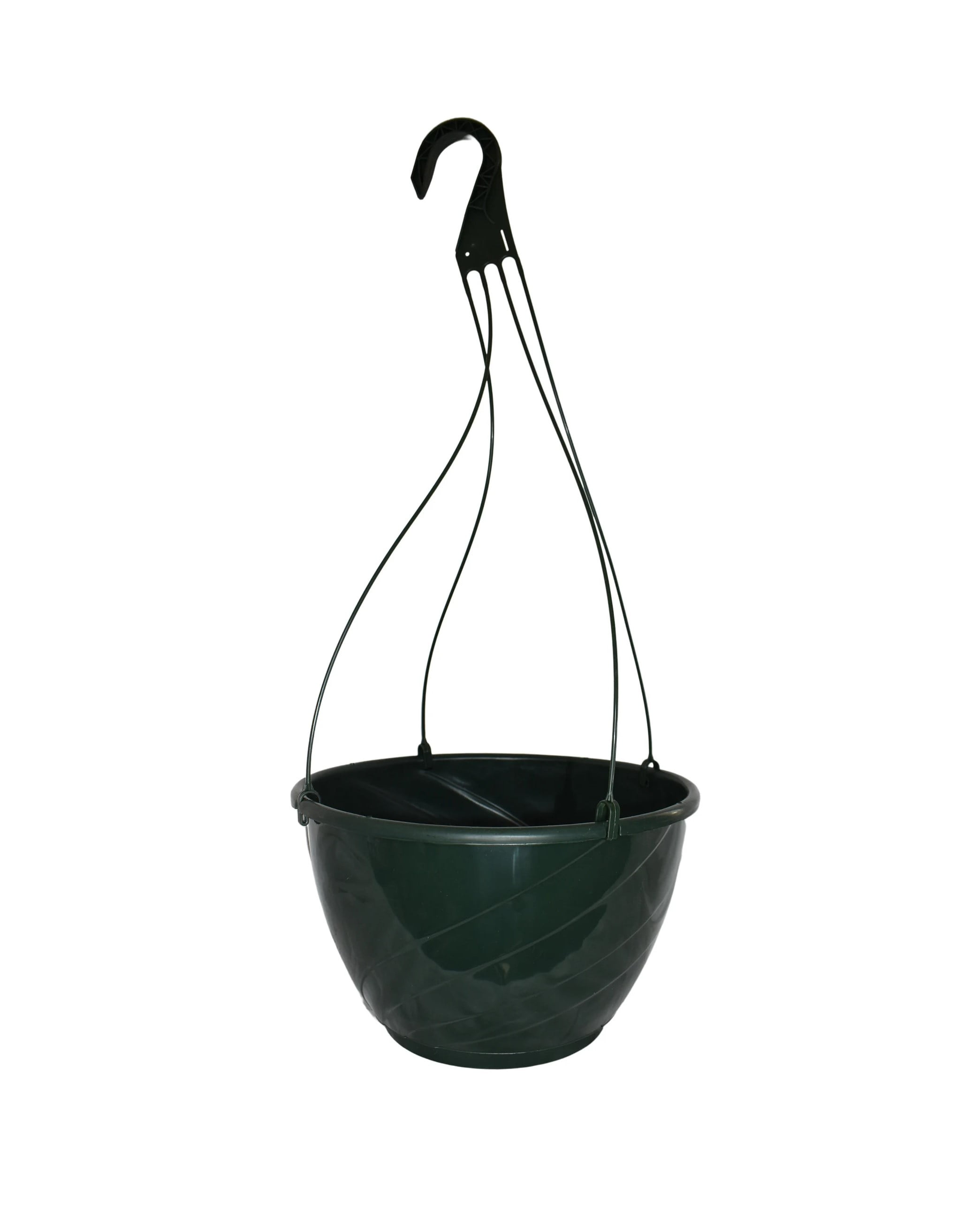 12” Green Deco Swirl Saucerless Hanging Baskets - 5 Baskets With 5 ...